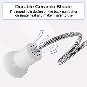 Turtle Heat Lamps,Small Heat Lamp for Turtle Tank,Turtle Light with 10mm Thick Gooseneck,360° Rotatable Heat Lamp with Clamp,Reptile Light for Bearded Dragon/Turtle/Lizard,1PC (No Bulb)