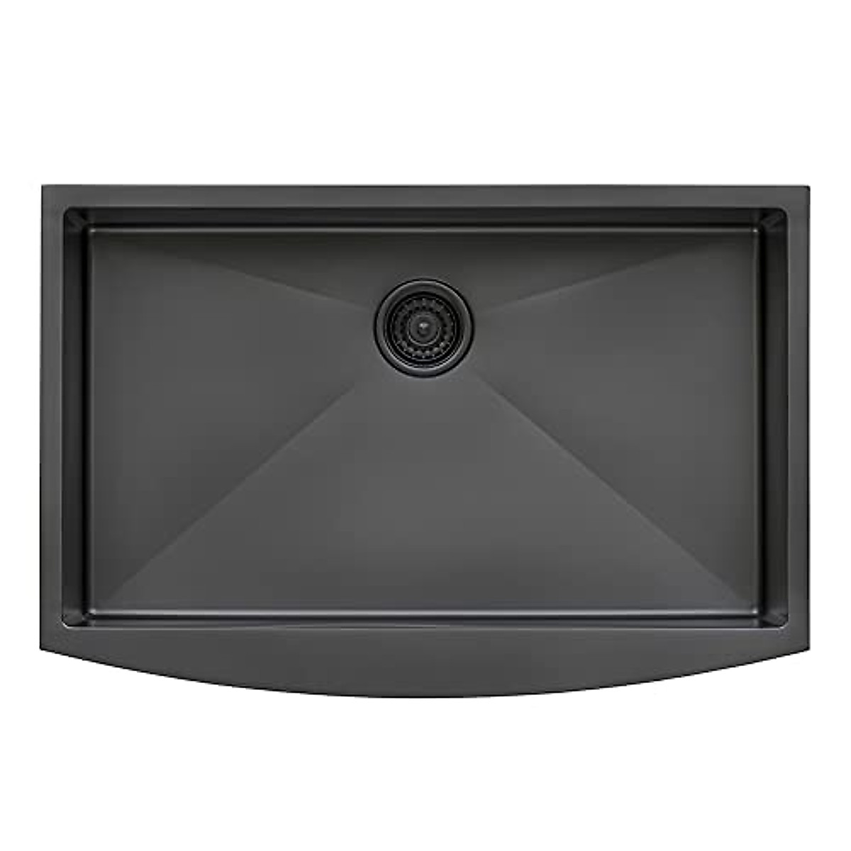 Ruvati Gunmetal Black Matte Stainless Steel 33-inch Apron-Front Farmhouse Kitchen Sink - Single Bowl - RVH9733BL