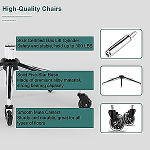 Ergonomic Mesh Office Chair, Home Office Desk Chairs with Adjustable Backrest, High Back Computer Desk Chair with Adjustable Headrest and Flip-Up Arms, Swivel Task Chair (Black)