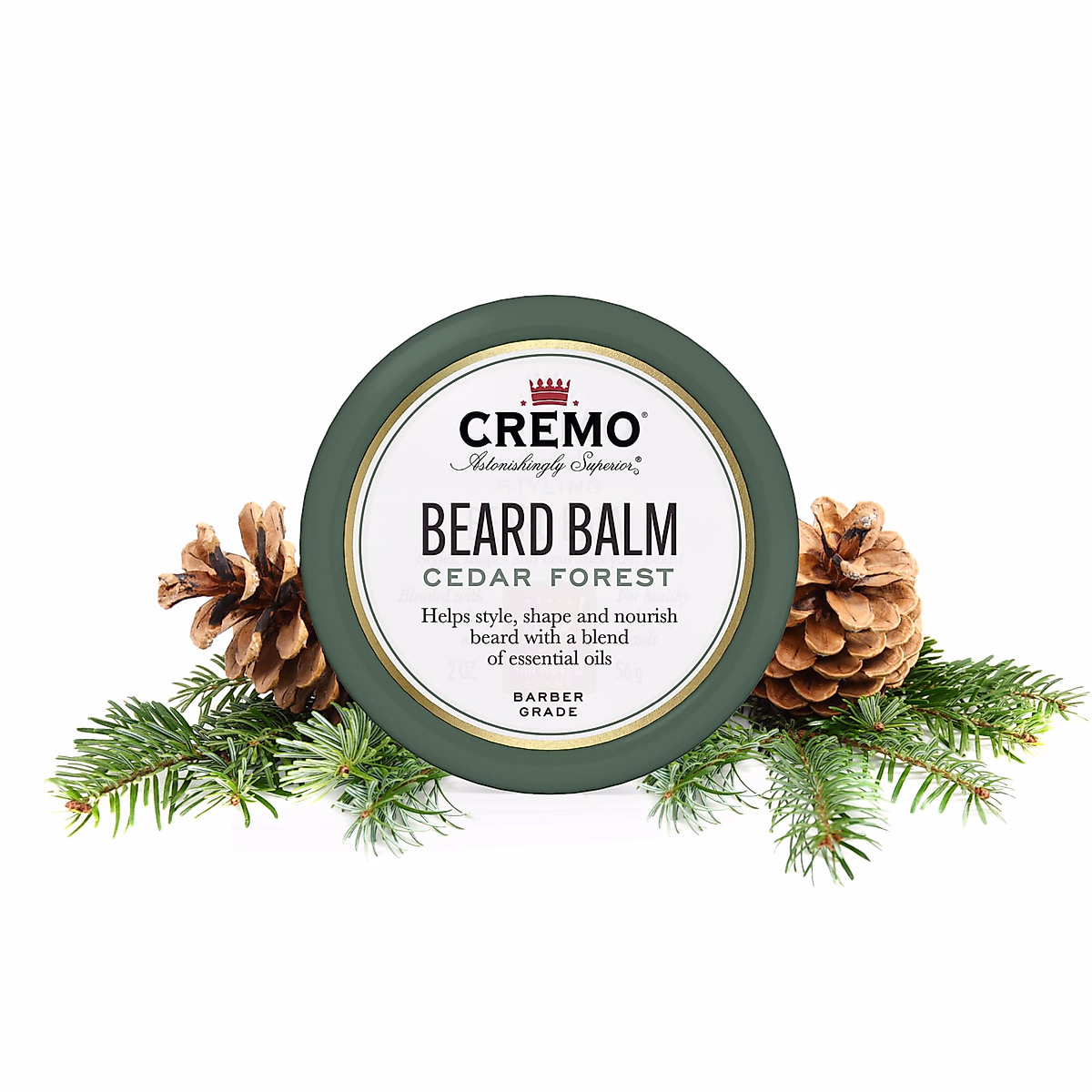 Cremo Styling Beard Balm, Forest Blend, Nourishes, Shapes And Moisturizes All Lengths Of Facial Hair, 2 Ounce (Packaging May Vary)
