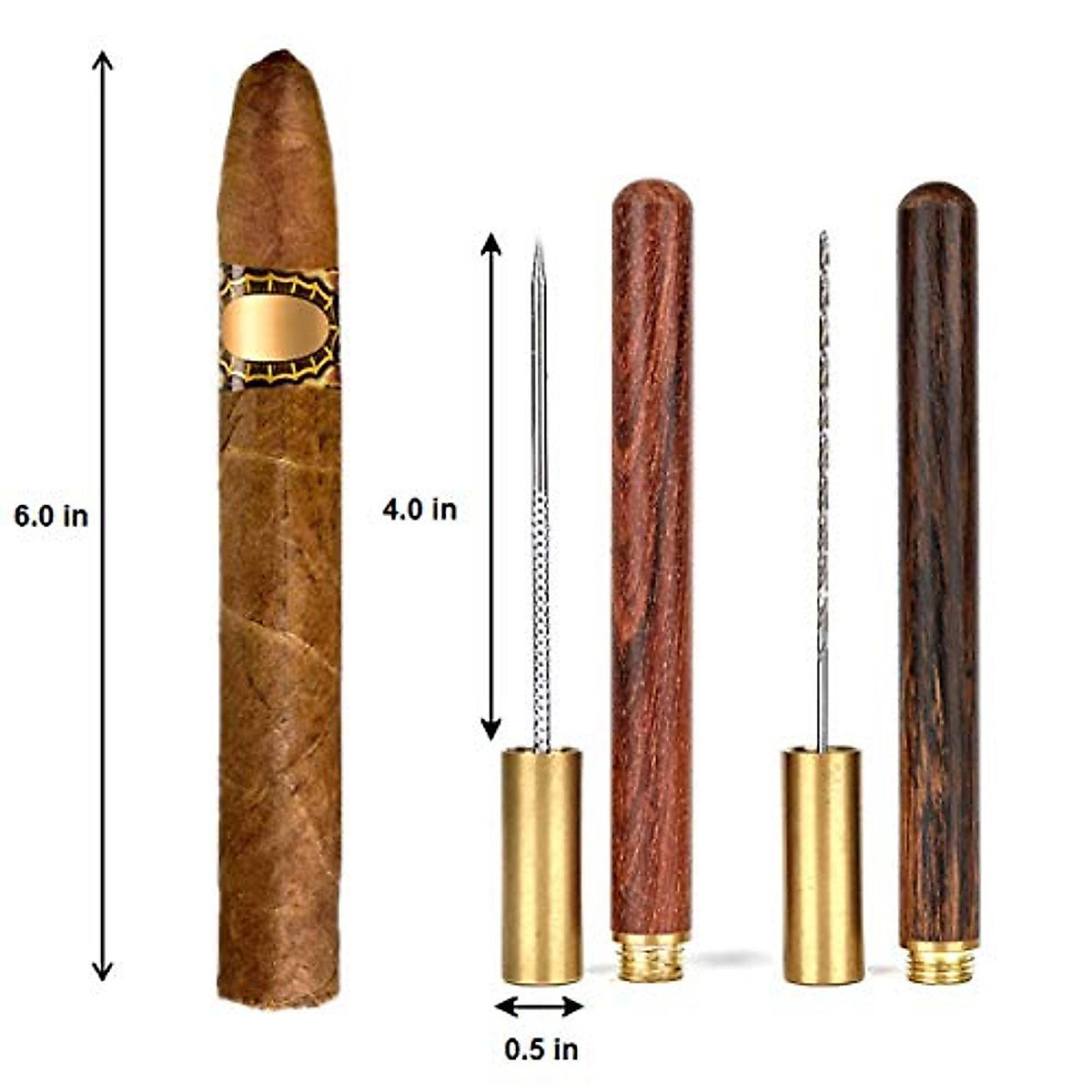 【2-Pack】Cigar Draw Enhancer Tool & Nubber, Sangle Sopffy Cigar Draw with Wooden Case.