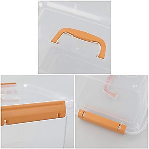 Farmoon 6 Quart Clear Storage Bin, Small Plastic Stackable Box/Container with Lid, 6 Packs, R