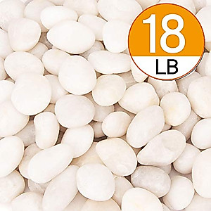 18 Pounds Decorative Pebbles White Stones River Rock Aquarium Gravel,White Natural Polished Decorative Gravel,White Pebbles,Garden Ornamental Pebbles,Decorative Stones,Polished Decor Rocks (18.6)
