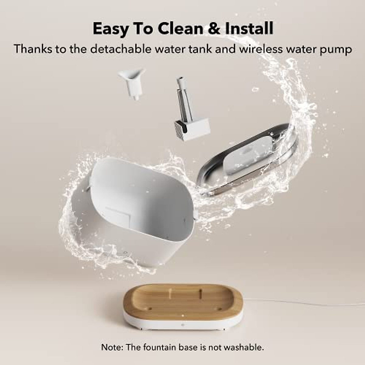 PETLIBRO Replacement Wireless Pump for Cat Water Fountain PLWF005/PLWF115/PLWF105, Cleaning, Super Quiet Pump for Pet Water Fountain Dog Water Dispenser,White