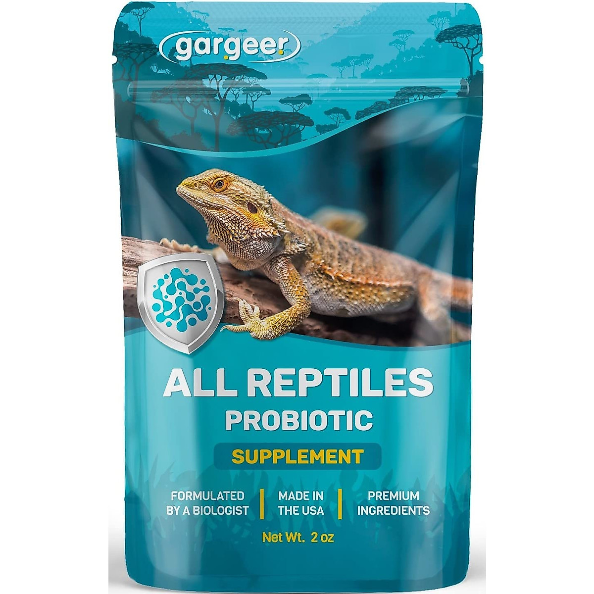 Gargeer Reptile Probiotics. Improve Appetite, Digestion and Boost Immune System. Supplement 10-12 Pounds of Food with Our 2 Oz Bag. Enjoy!