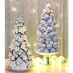 Antallcky Star Cookie Cutter Set-5 pcs Stainless Steel Five-pointed Star Biscuit Molds Fondant Cake Cookie Cutter Set Pastry Mold-for 3d Christmas Tree/Linzer Cookies