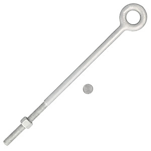 E-Rigging Galvanized Drop Forged Regular Eye Bolts - 5/8" x 15" - 5,200 lbs Working Load Limit - Heavy-Duty and Corrosion Resistant