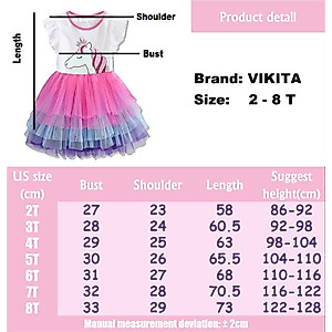 VIKITA Girls Summer Cute Princess Sundress Short Sleeve Casual Polyester Dress SH4590 5-6 Years