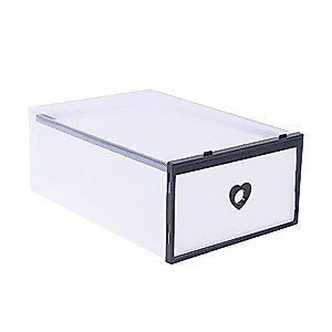 24 Pcs Shoe Storage Box Foldable Drawer Type Clear Plastic Shoe Box Stackable Shoe Organizer Boxes Clear Plastic Shoe Organizer for Closet