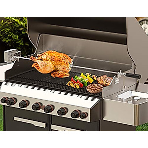 onlyfire Universal BBQ Grill Rotisserie Kit with 110V Electric Motor for Gas Grills - 45" 1/2" Hexagon Spit Rod