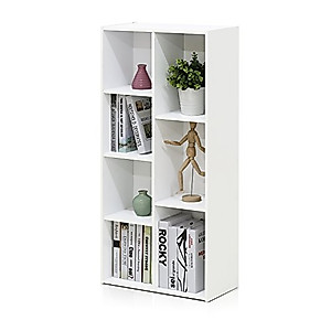 Furinno Luder Bookcase / Book / Storage , 7-Cube, White