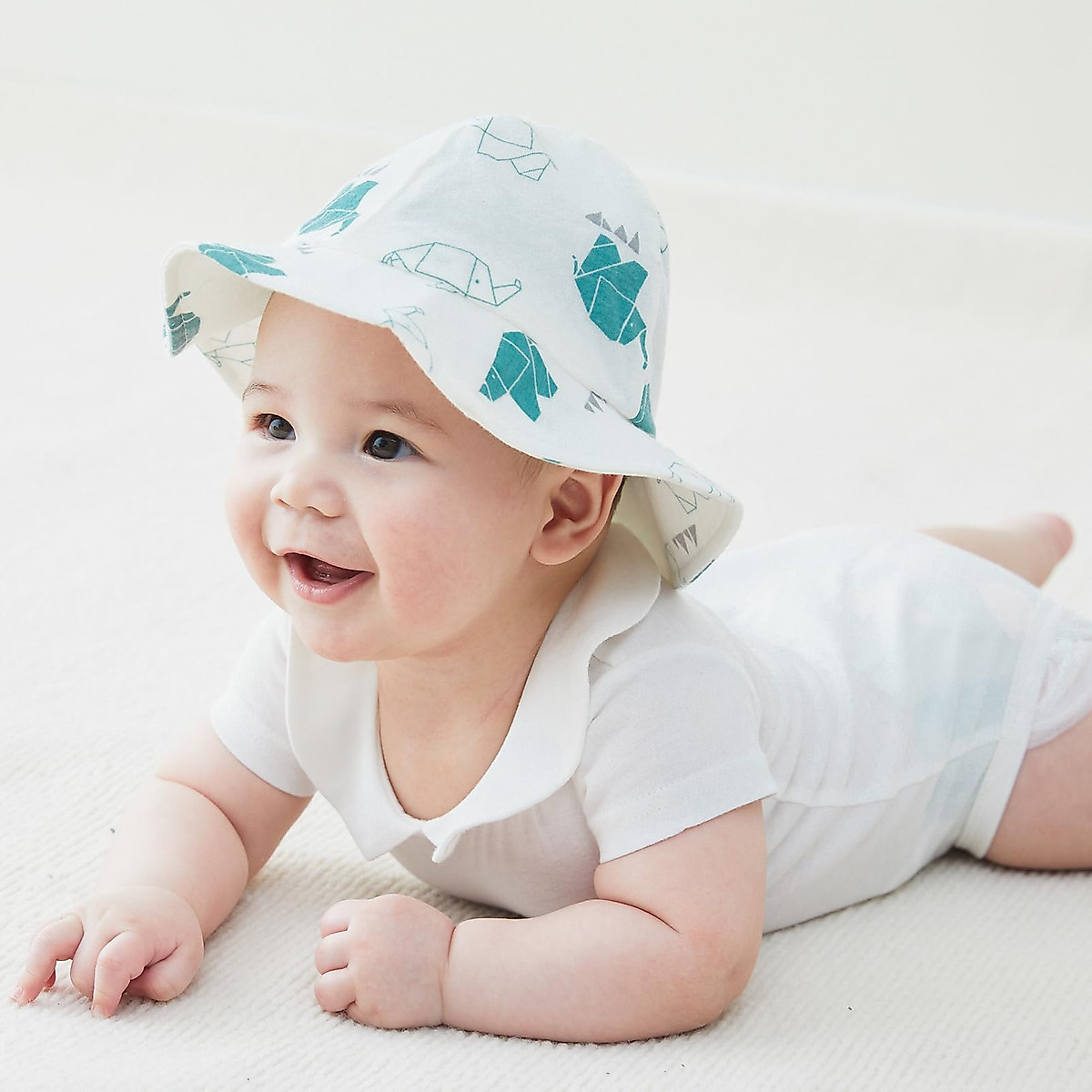 pureborn Baby Hat Newborns Boys Girls Spring Summer Sun Hats Bucket Breathable Cotton Elephant 0-3 Months