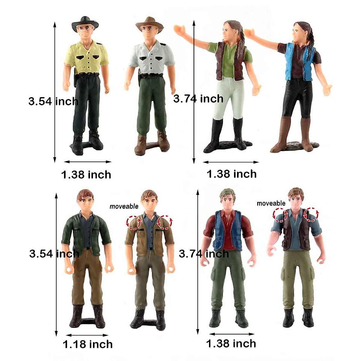 Hiawbon 26 Pcs Farmer People Action Figures Realistic Miniature Hand Painted Rider Figurines for Birthday Gifts