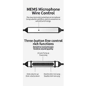 Keephifi in-Ear Monitors BLON BL-T3 Headphones,11mm Composite Copper Clad Aluminum Diaphragm DD Earbuds of Full Bass and Strong Vocals for HiFi Sport, Games, Music Earphones (with mic, Silver)