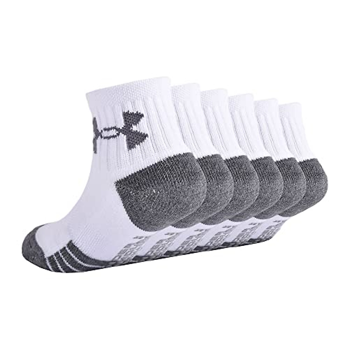 Under Armour Boys Multi Pack Quarter Sock, White, 4-6