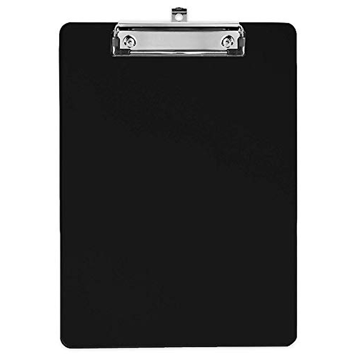 Black Plastic clipboards (Set of 6) Multipack - 12.5x9 Inch Black Clipboard with 100 Sheets Holding Capacity Low Profile Clip | Colored Acrylic Clip Boards in Bulk for Kids & Professionals