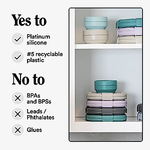 STOJO Collapsible Sandwich Box – Lilac Purple, 24oz - Reusable Food Storage Container - To-Go Travel Silicone Bowl for Hot and Cold Food - for Meal Prep, Lunch, Camping and Hiking - Dishwasher Safe