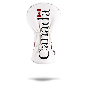 Pins & Aces Canada Head Cover - Premium, Hand-Made Leather, Headcover - Maple Leaf Styled, Tour Quality Golf Club Cover - Style and Customize Your Golf Bag (Driver)