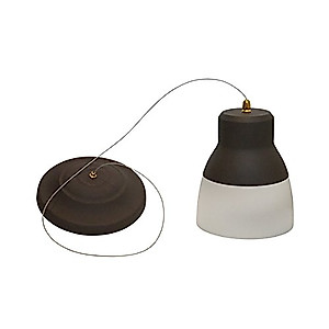 It's Exciting Lighting IEL-5891 Glass Pendant Bronze IR LED Light With Bronze Hardware And Frosted Glass Shade, Battery Operated With 24 Included LEDs
