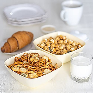 ARNO Serving Bowls Plastic Stackable Unbreakable Salad Cereal Soup Snack Fruit 36 OZ 4.5 cup (Set of 5) BPA Free