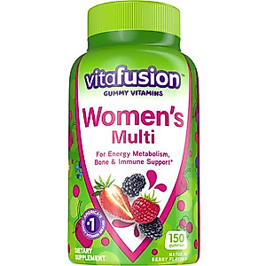 Vitafusion Womens Multivitamin Gummies, Berry Flavored Daily Vitamins for Women With Vitamins A, C, D, E, B-6 and B-12, America’s Number 1 Gummy Vitamin Brand, 75 Days Supply, 150 Count