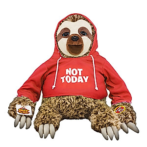 SNAX The Sloth Official 2023 Version, Talking Plush Sloth Toy for Kids, Cuddly Sloth Stuffed Animal That Talks Back Slowly for Boys and Girls, Moving Eyes & Mouth, with Book + Red Shirt