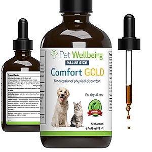 Pet Wellbeing Comfort Gold for Dogs - Supports Canine Physical Comfort, Healthy Circulation, Corydalis, Turmeric - Veterinarian-Formulated Herbal Supplement 4 oz (118 ml)