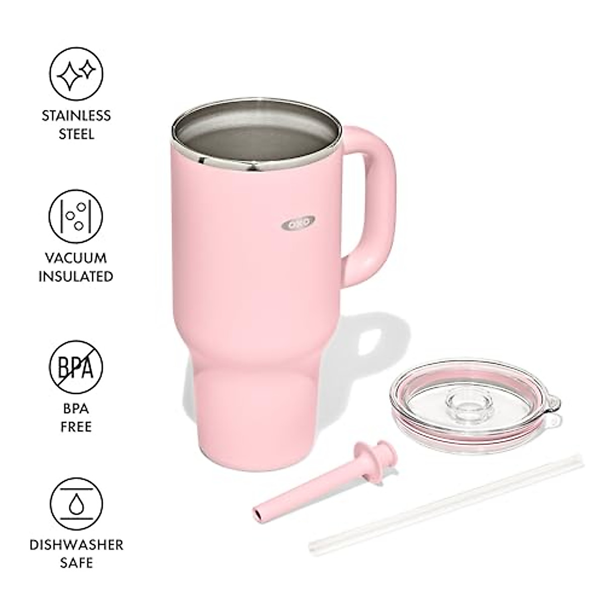 OXO Strive XL Tumbler with Handle – 32 oz. – Rose Quartz