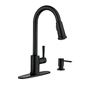 Moen Indi Single-Handle Pull-Down Sprayer Kitchen Faucet with Reflex and Power Clean in Matte Black