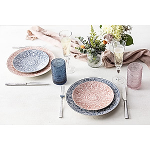 Fortessa Havana Vitrified China Coupe Rimless Plate 4 Pack, Blue, Bread and Butter Plate, 6.25 Inch