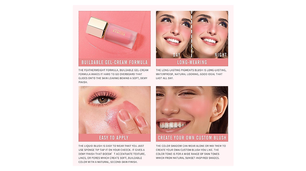 KIMUSE Liquid Blush - Long-Wearing & Natural Finish