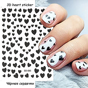 10 Sheets Heart Nail Art Stickers 3D Self-Adhesive Valentine's Day Nail Art Supplies Laser Star Heart Nail Decals Holographic Colorful Glitter Design Nail Decoration Accessories for Women Girls DIY Manicure Tips
