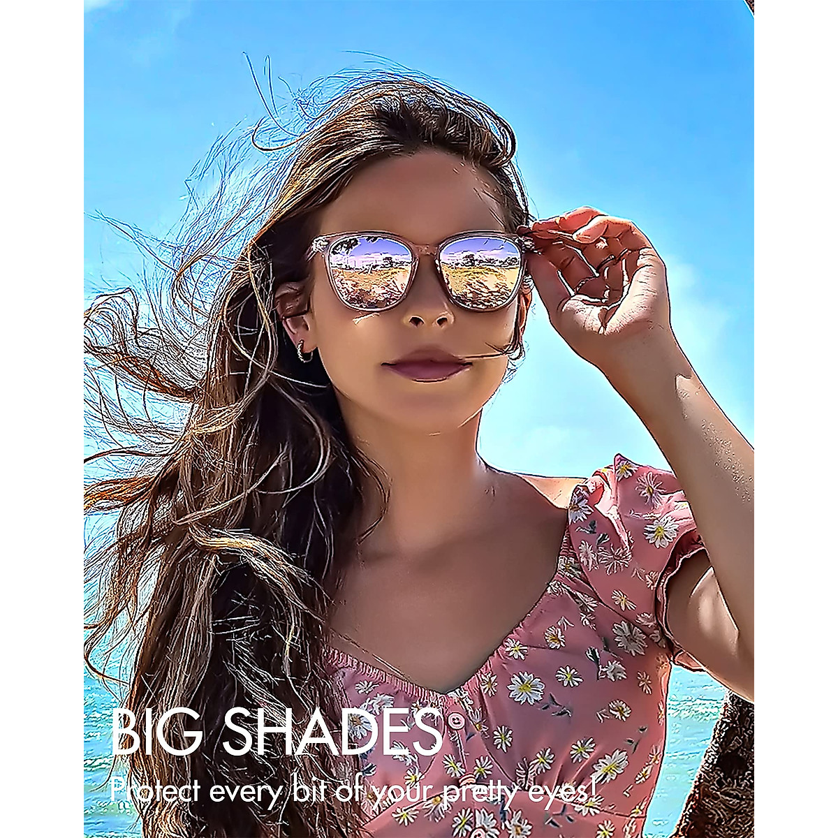 Myiaur Women's Polarized Sunglasses with Mirrored Lens & UV400 Protection - Trendy & Stylish Large Glasses