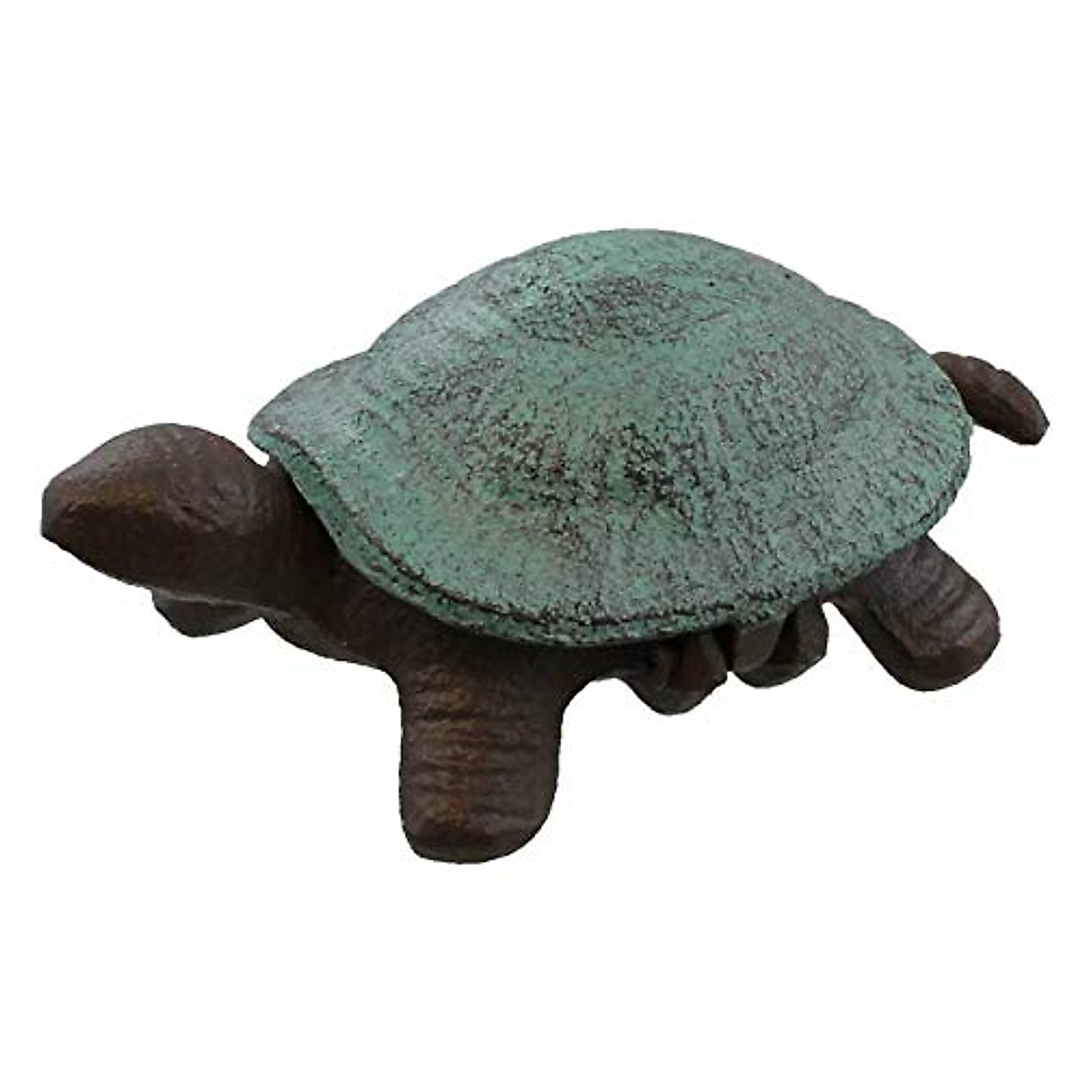 Top Brass Turtle Key Hider Figurine - Cast Iron Garden Statue with Secret Compartment - Indoor / Outdoor