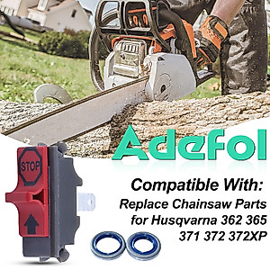 Chainsaw Cylinder Crankcase Muffle Gasket Oil Seal Crankshaft Ball Bearing 15pcs Kit for Husqvarna 362 365 371 372 372XP Replacement Parts with Washer, Clutch Piston Bearing Fuel Filter etc.