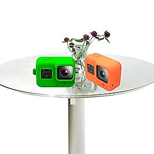 For Gopro 8 Camera Silicone Protective Case Gopro 8 Silicone Case Camera Accessories Protective Case for Panoramic Accessories Lens (Gopro 8, Orange) GP483