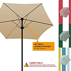 Yescom 9 Ft Patio Umbrella Replacement Canopy Market Table Top Sunshade Cover Garden