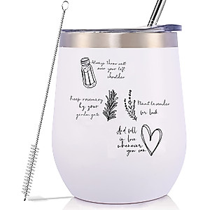 Practical Magic Quote-Salt Rosemary Lavender Love-and Fall in Love Whenever You Can-Inspirational Gifts for Women Sister Daughter Best Friends Coworke-12oz Tumbler Mug Cup-Birthday Christmas Gift