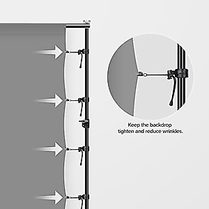 Julius Studio 6 x 9 ft. (72 x 108 inch) Pure Gray Backdrop Screen, 100% Pure Seamless Background, High Density 150 GSM Grey Fabric with Elastic String Clips for Photo Video Streaming Studio, JSAG799