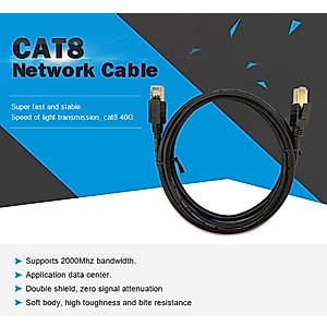 2.5GBase-T PCIe 3.1 Network Adapter with Intel I225-V+3ft Cat8 Ethernet Cable 2500/1000/100Mbps PCI Express Gigabit Ethernet Card RJ45 LAN Controller for Windows 10/11 with Low Profile Bracket