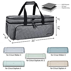 Carrying Case for Cricut Maker, Double-Layer Cricut Bag for Cricut Machine with Cover and Cutting Mat Pocket Compatible with Cricut Explore Air, Air 2, Maker, Maker 3, Organization and Storage Bags, Cricut Accessories