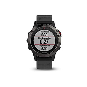 Garmin fēnix 5, Premium and Rugged Multisport GPS Smartwatch, Slate Gray/Black Band, 47 MM