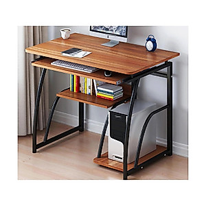 ZUMAHA Home Office Computer Desk with Pullout Keyboard Tray Monitor Stand PC Study Desk Lower Shelf Modern Gaming Desk