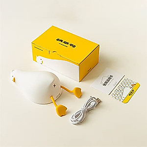 WLHONG Lying Flat Duck Night Light, Cute Light Up Duck,LED Silicone Bedside Lamp,Touch Control Dimmable Rechargeable Baby Night Lights for Breastfeeding Bedroom Baby Room Decor Kids Women Gift