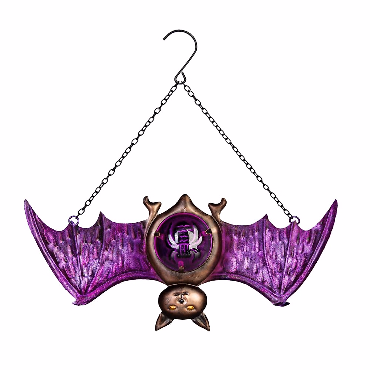 Stargarden Bat Solar Lantern,Hanging Solar Light Outdoor Waterproof for Halloween Decorations,Garden Tree Ornaments -Purple