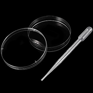 Plastic Petri Dish, ZEONHAK 50 PCS 90 mm Diameter x 15 mm Deep Sterile Petri Dish with Lid, Clear Culture Dish with 100 PCS 3 ml Transfer Pipettes for Lab, Science, Themed Party, Experiment