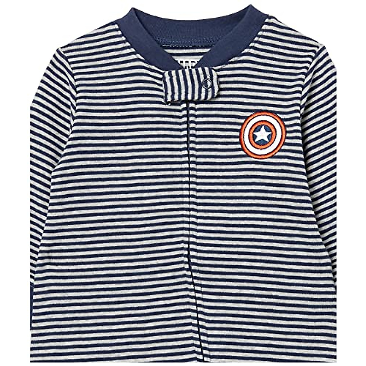 Amazon Essentials Disney | Marvel Baby Boys' Snug-Fit Cotton Pajama Sleepwear Sets, Pack of 2, Marvel Captain America, 3-6 Months