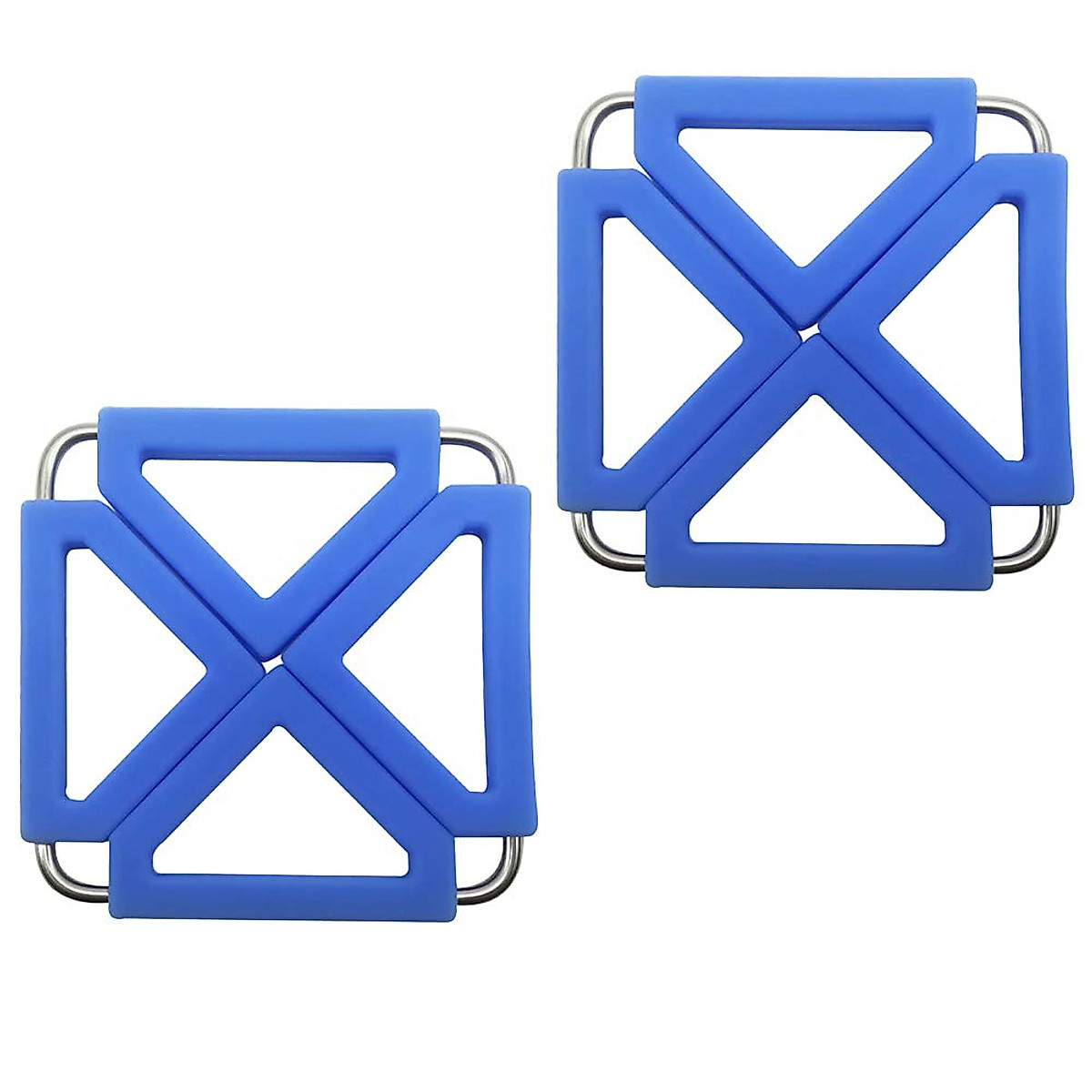 2 Pcs Folding Silicone Hot Pad Square Placemats Cork Coaster Mini Tripod Hot Pot Holder Trivet Mat Non-slip Coasters Square Bowl Mat Hot Pot Stand Heat Pad Cup Table Mat Foldable
