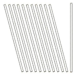 Pack of 12 Lab Glass Stirring Rod 6 inch (150mm) Long, 0.25" Diameter with Both Ends Round for Science, Lab, Kitchen, Science Education