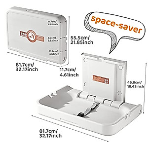 Realunisence Baby Changing Staion Wall Mounted Commercial Diaper Changing Table Restaurant Corner Changing Nursery Wall Daycare Changer Station Horizontal Bathroom